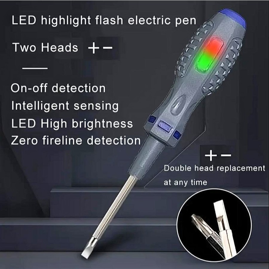 Jual Obeng Tespen Bolak Balik dual Led tester listrik With Indicator ...