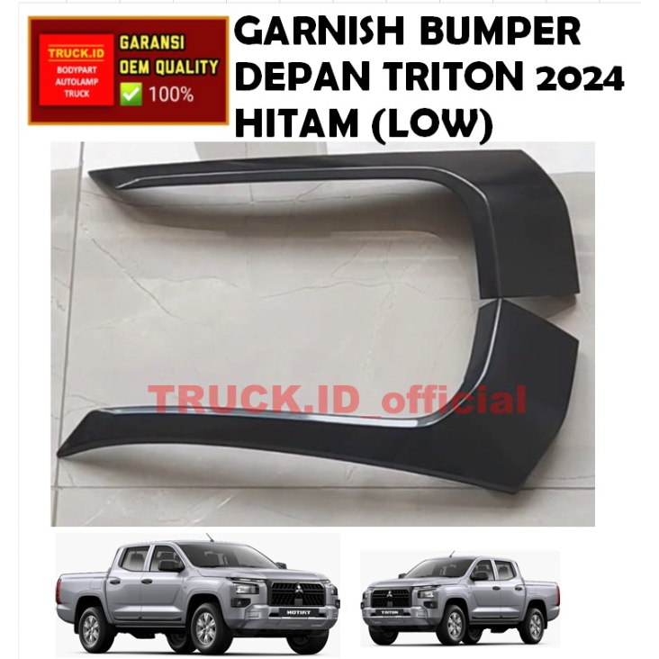 Jual GARNISH BUMPER BEMPER DEPAN MOBIL TRITON TAHUN 2024 HITAM (LOW ...