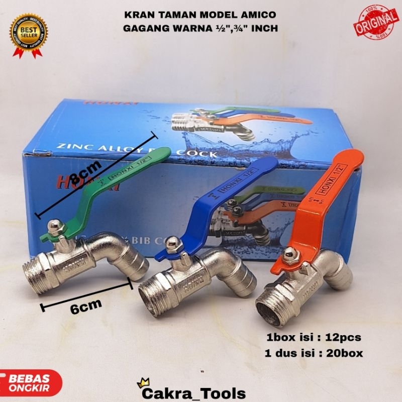 Jual KRAN TAMAN MODEL AMICO GAGANG WARNA 1/2, 3/4 KRAN AIR TAMAN BOLA ...