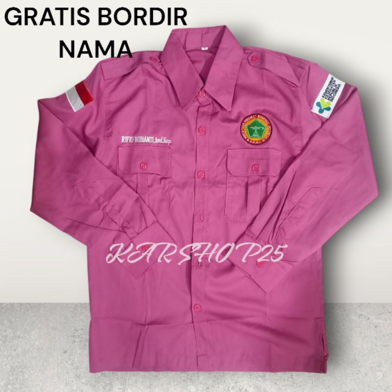 Jual KEMEJA PPNI LENGAN PANJANG TERBARU KEMEJA PPNI WARNA PINK MARGENTA ...