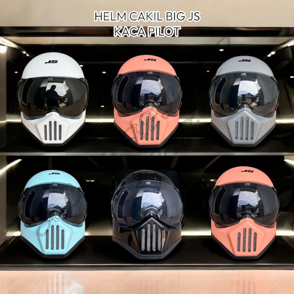 Jual Helm Cakil Pilot BIG JS Helm Retro Full Face SNI ALBA HELMET STORE ...