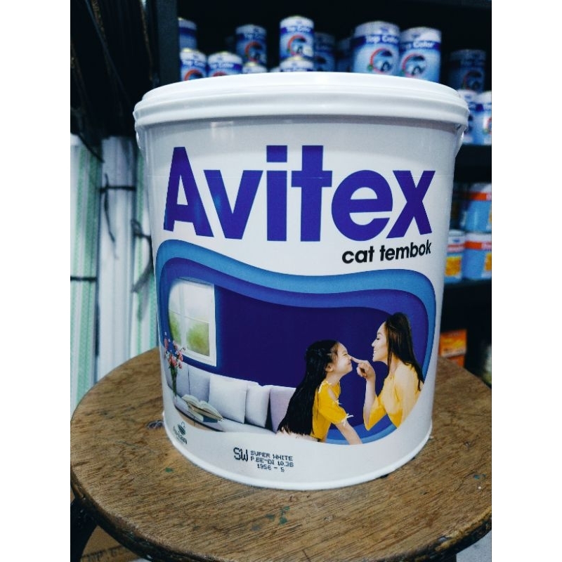 Jual CAT TEMBOK AVITEX WARNA SUPER WHITE 5 KG | Shopee Indonesia