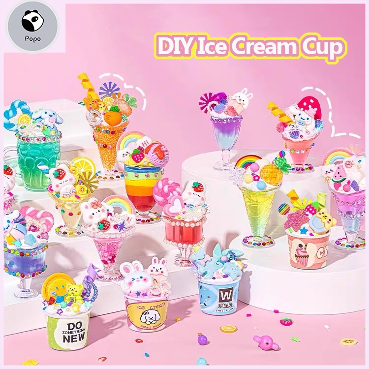 Jual POPO DIY Mainan Ice Cream Set Mainan Es Krim Cup Guka Set Mainan ...