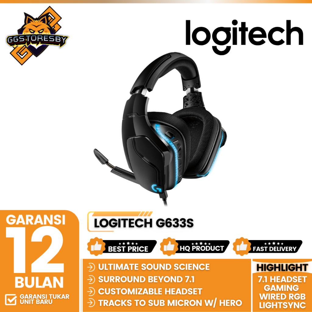 Jual Logitech G633S Lightsync 7.1 Surround Sound Gaming Headset | Shopee Indonesia