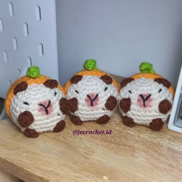 Jual [Jecrochet.id] Gantungan Kunci Rajut Capybara Orange | Shopee ...