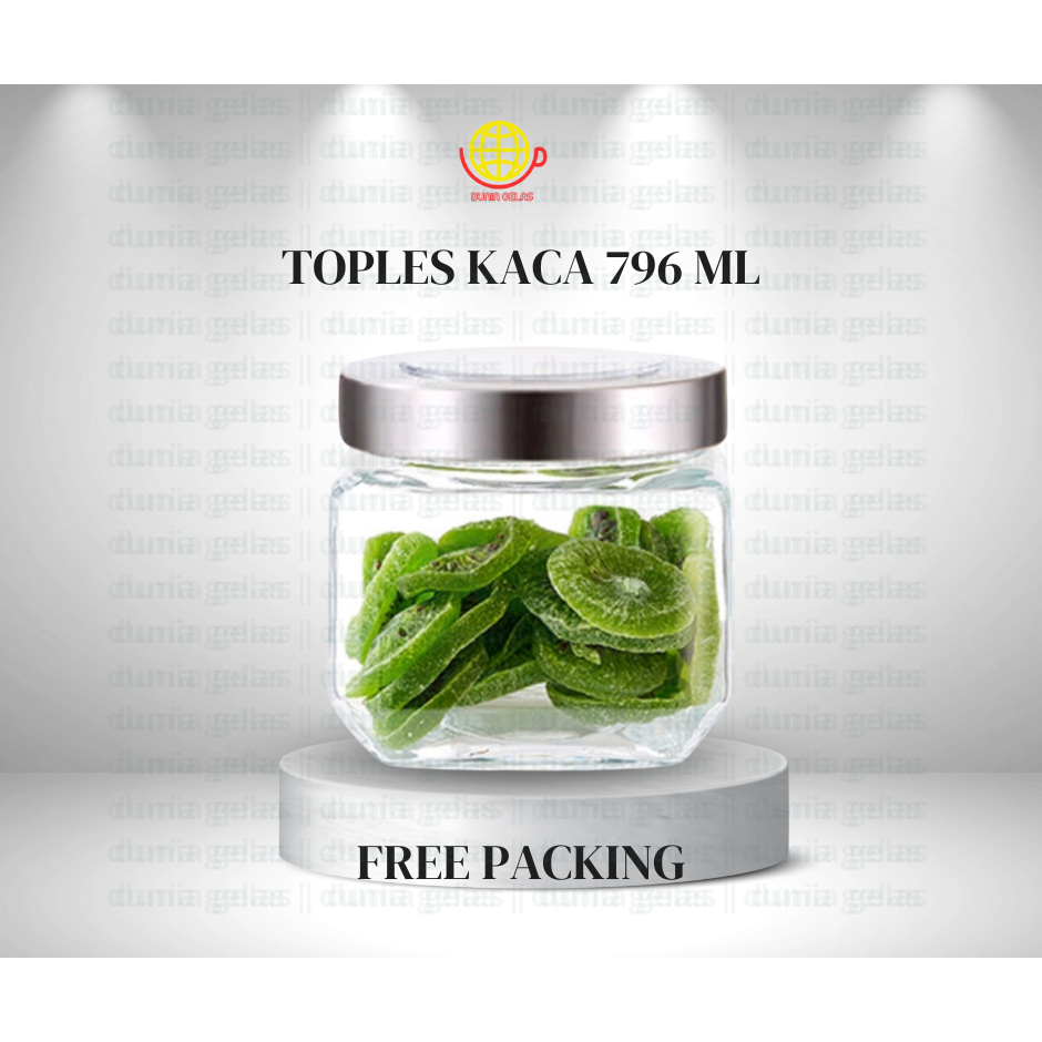 Jual Toples Kue 796 ml / Toples Kaca Tutup Putar 796 ml / Toples Bumbu ...
