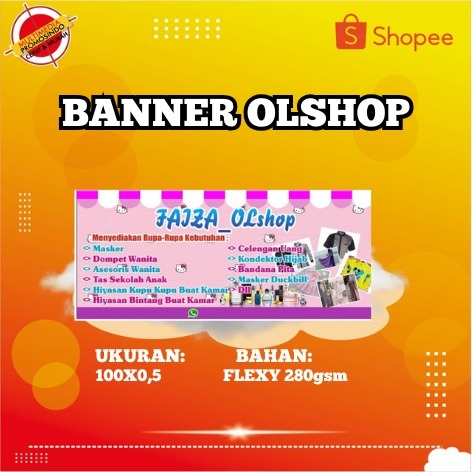 Jual Spanduk Banner Olshop/ Banner Jualan Olshop/ Free Desain/ Banner ...