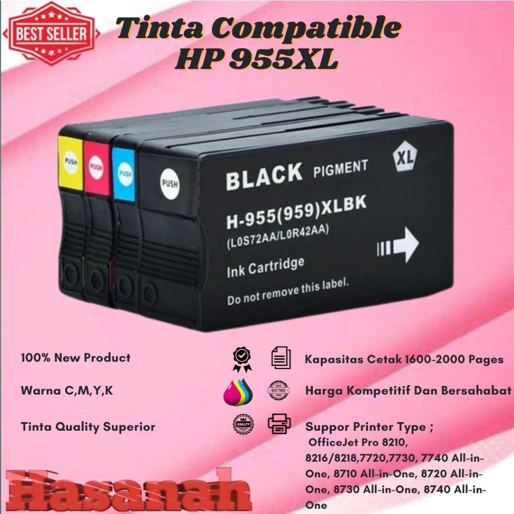 Jual Tinta Catridge Compatible HP 955XL 955XL 1 Paket For HP OfficeJet ...