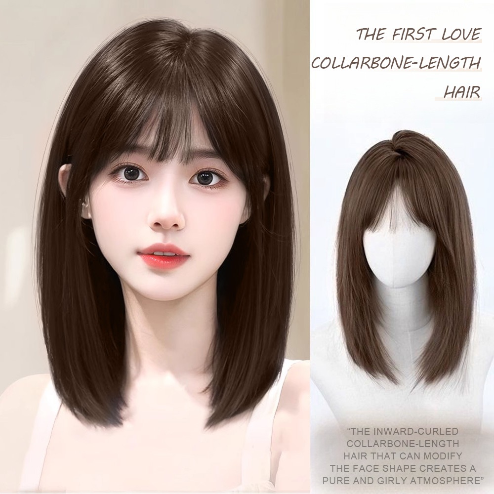 Jual Wig Wanita Full Kepala/Wig Korean Style/Wig Bebas Belahan/Wig Base ...