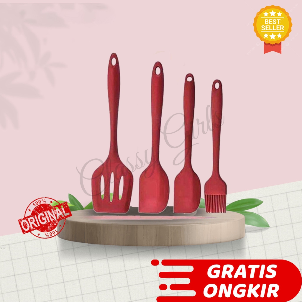 Jual SPATULA SILICONE SET ALAT MASAK 5 IN 1/ BAKING PROPS SET 5 PCS ...