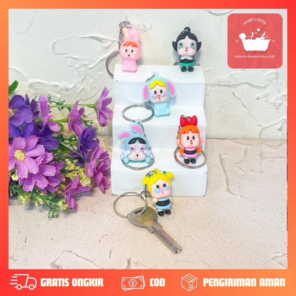Jual Gantungan Kunci Power Puff Girl Crybaby mini GK-1774 / Gantungan ...