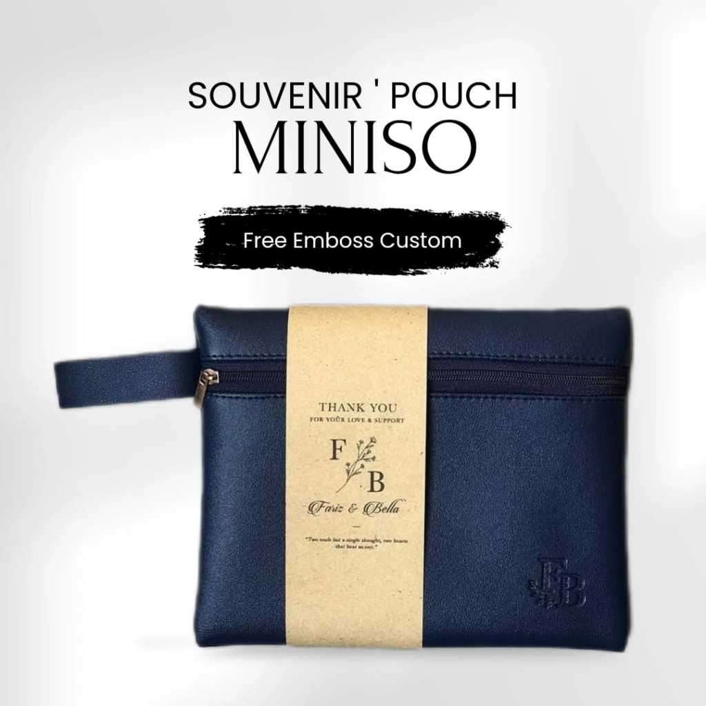 Jual Souvenir Pouch Miniso Free Emboss Custom - Souvenir Pernikahan ...