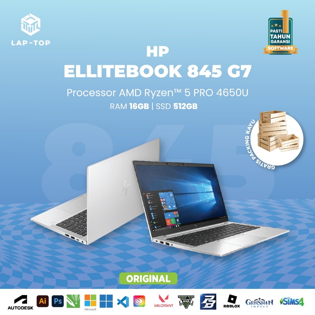 Jual Laptop HP Elitebook 845 G7 AMD Ryzen 5 Pro 4650U RAM 16GB SSD 256GB VGA AMD RADEON VEGA 14 ...