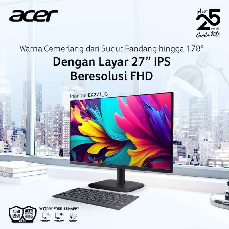 Jual Monitor ACER EK271 G (27"/FHD/IPS/120Hz/1ms/HDMI/VGA/99% sRGB ...