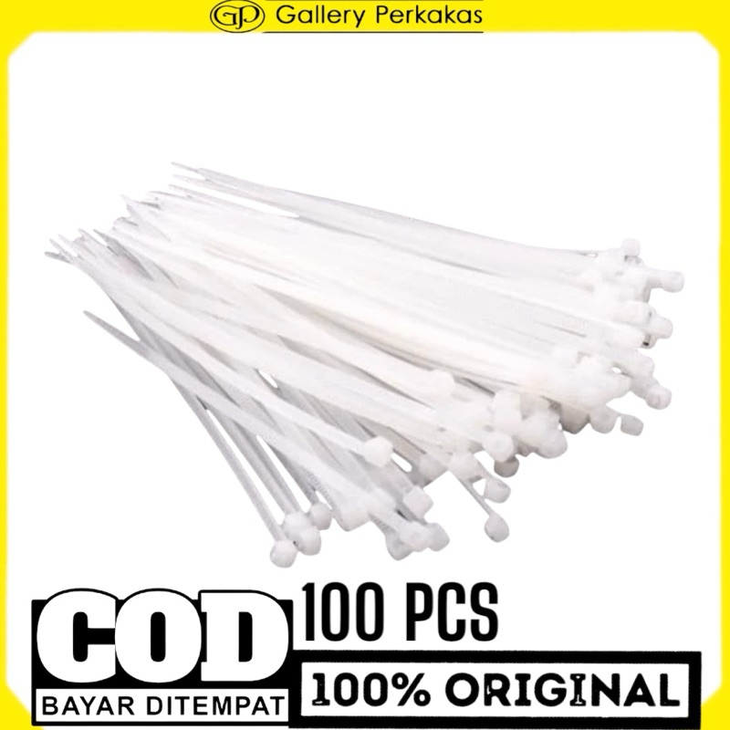 Jual kabel ties 15 cm nylon cable tie putih Kabel Tis 100pcs | Shopee Indonesia