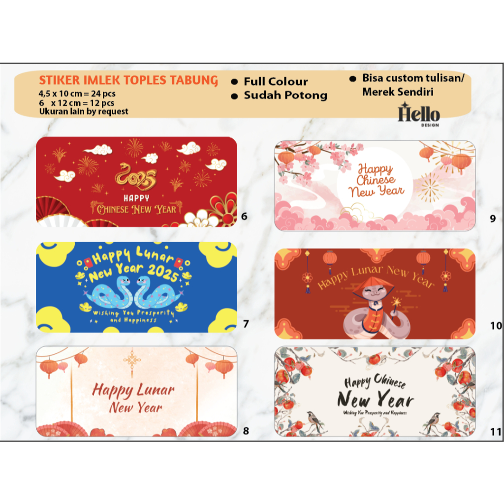 Jual Sticker Label Imlek CNY stiker Chinese New Year Toples Kue kering ...