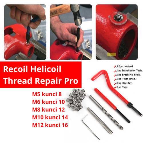 Jual Recoil Helicoil Thread Repair Pro M6 M8 M5 M10 Alat Mobil Motor ...