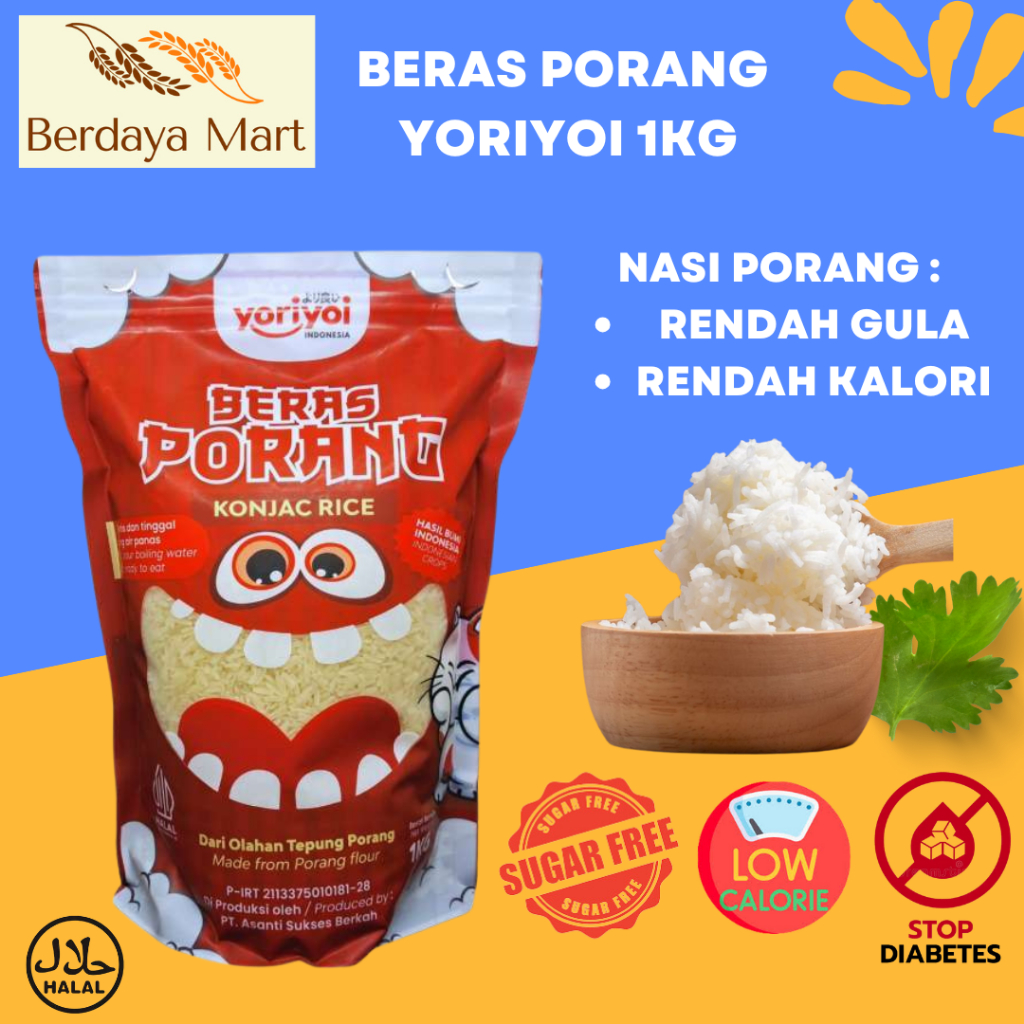 Jual Beras Porang Original 1KG YORIYOI INDONESIA Shirataki Rice Konjac ...