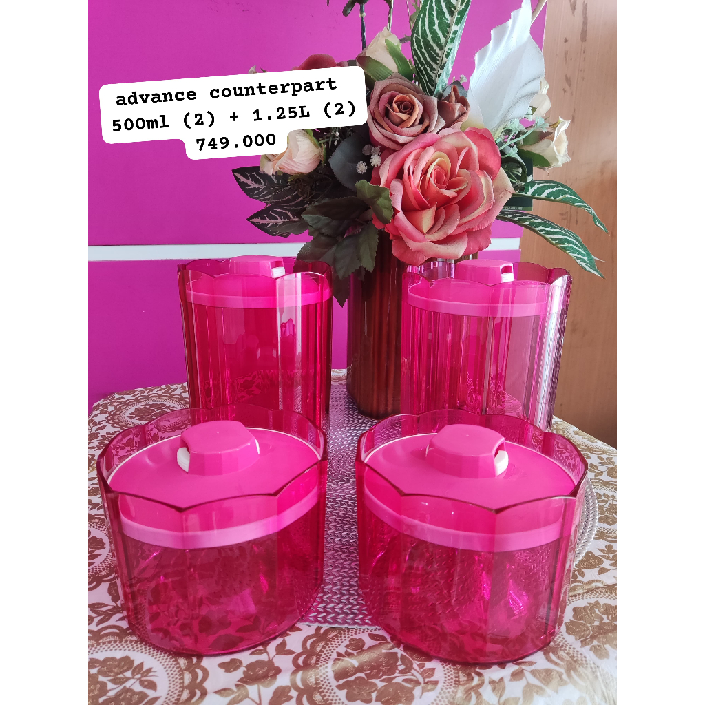 Jual Tupperware Toples Advanced Counterpart (500 ml: 2pcs & 1,3L: 2 pcs) bahan PC (TOTAL 4 pcs ...