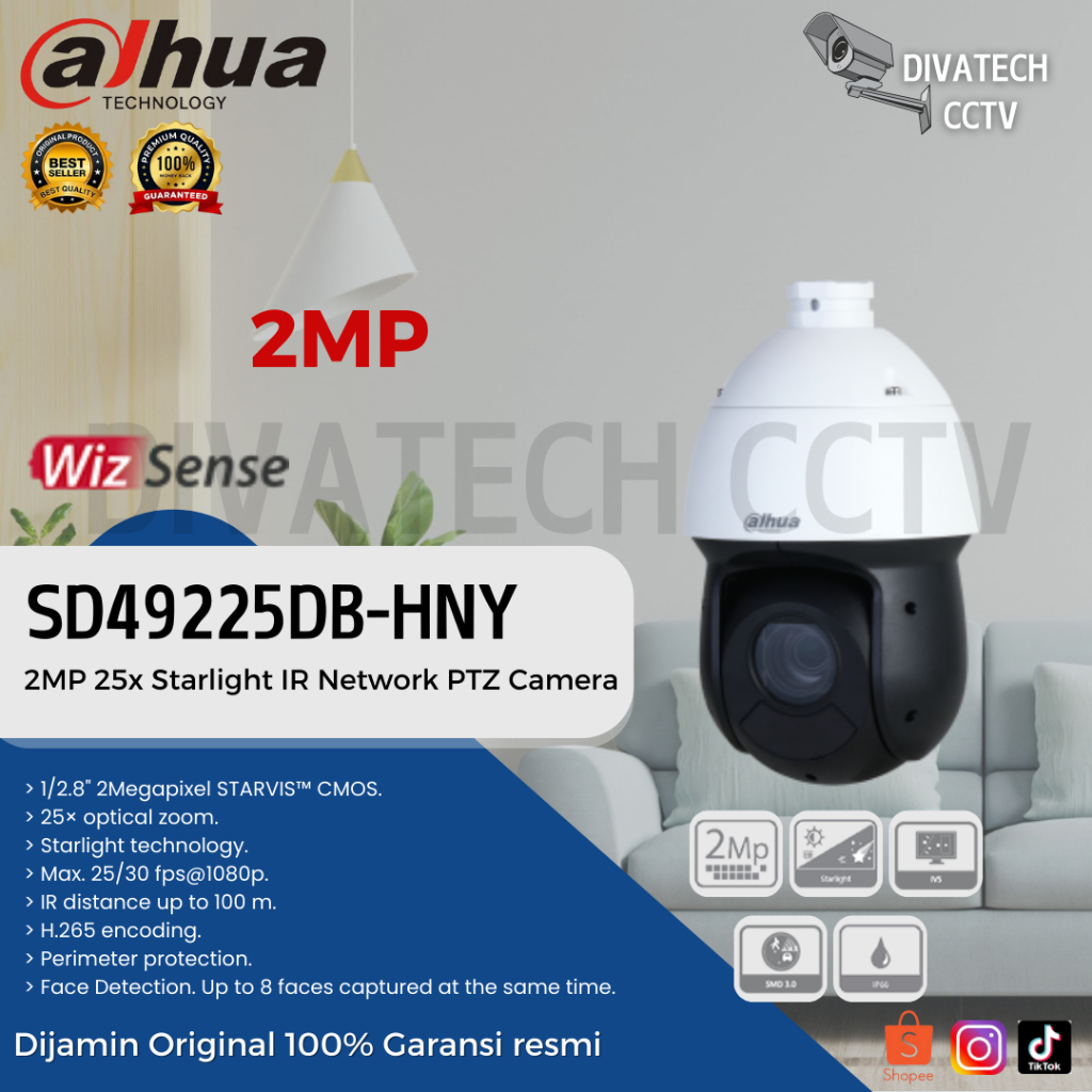 Jual DAHUA CAMERA SD49225DB-HNY 2MP 25x Starlight IR Network PTZ Camera | Shopee Indonesia