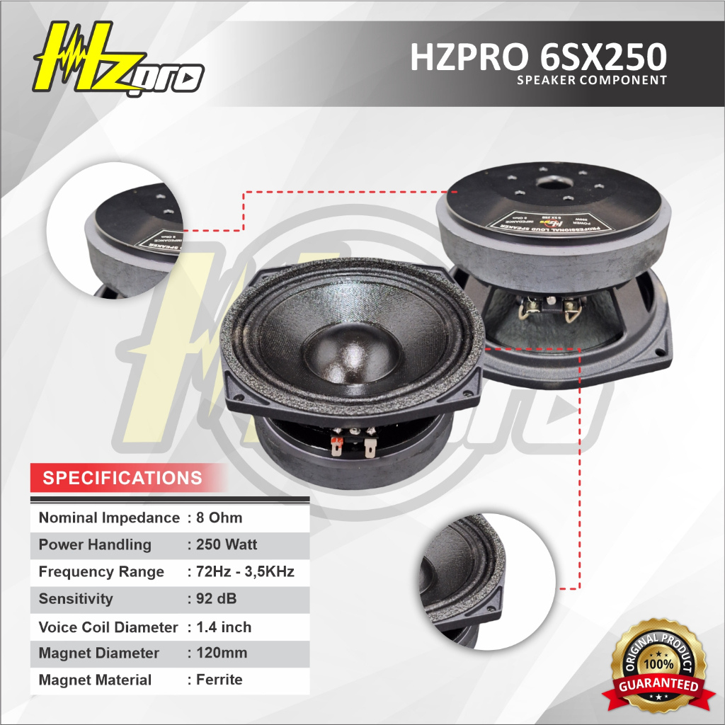 Jual SPEAKER HZ PRO 6SX150 ORIGINAL | Shopee Indonesia