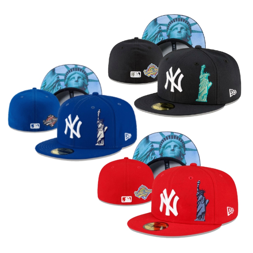 Jual Topi Snapback Fitted NY New York Yankees Liberty Blue White World ...