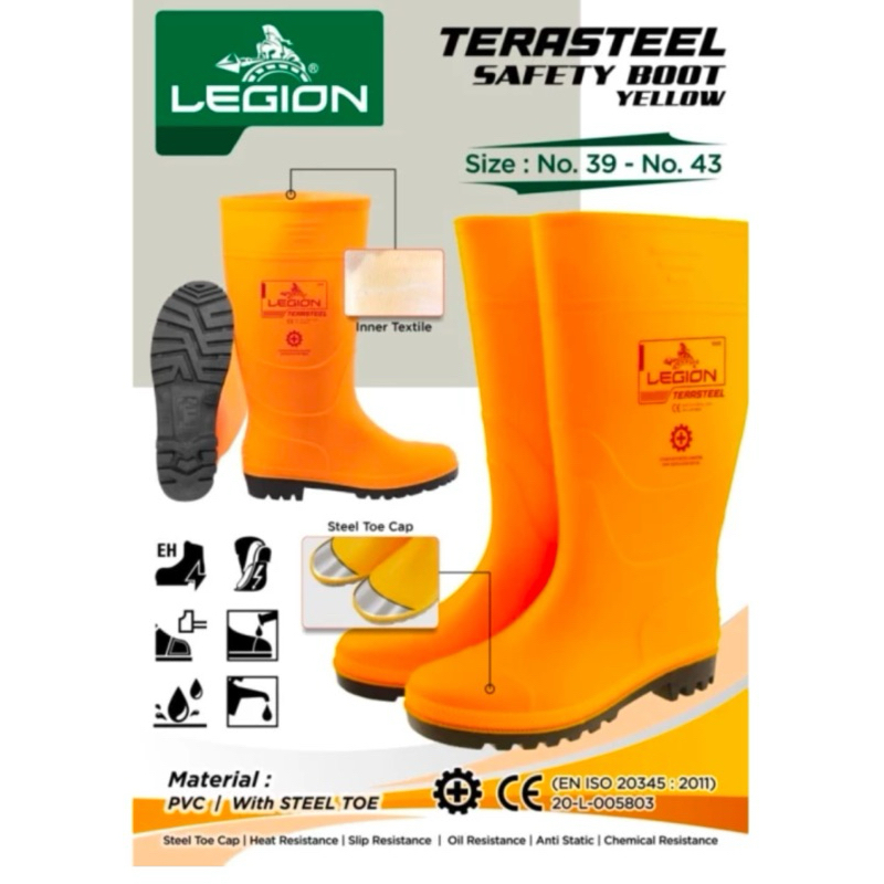 Jual Sepatu Proyek Boots Karet Legion Ujung Besi - Safety Boots ...