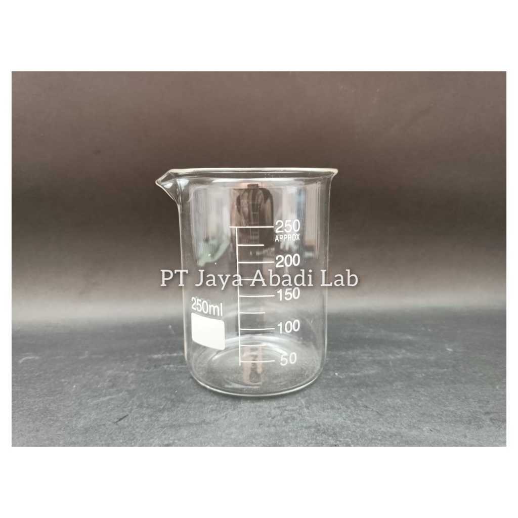 Jual beaker glass 250 ml kaca low form gelas kimia 250ml gelas ukur kaca | Shopee Indonesia