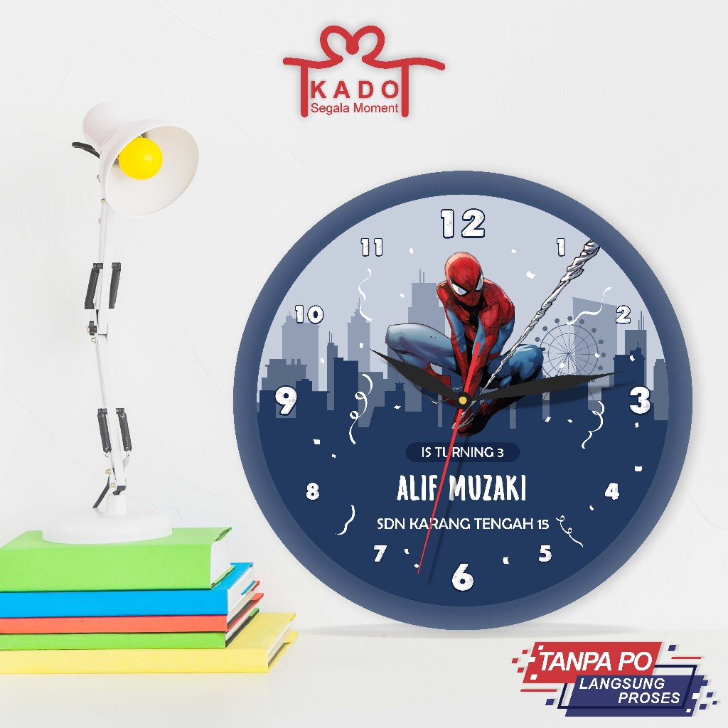 Jual Jam Custom Nama Diamater 10CM / Hadiah Kelulusan Anak ( Souvenir ...