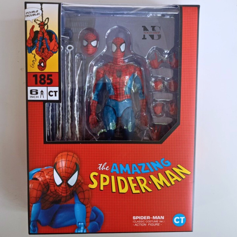 Jual Mafex 185 The Amazing Spiderman Classic Costume Version Spider Man CT Toys | Shopee Indonesia