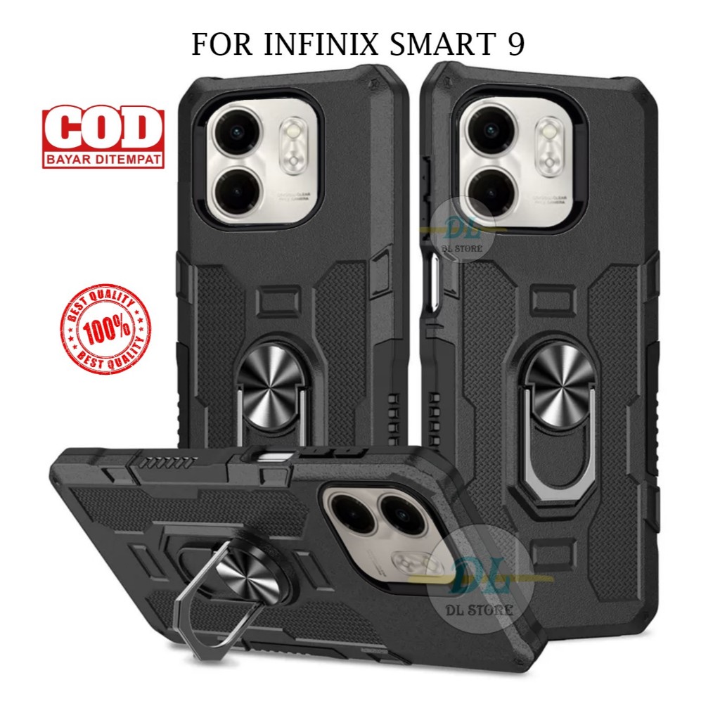Jual Casing Infinix Smart 9 Premium Hardcase Hit Ring Armor Robot Case ...