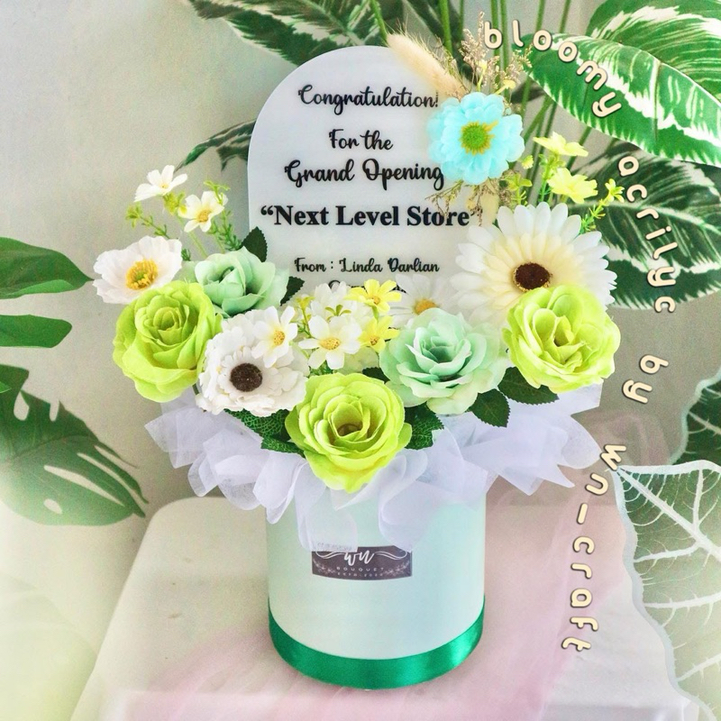 Jual BLOOM BOX ACRYLIC - UCAPAN AKRILIK - KADO BUNGA GRAND OPENING ...