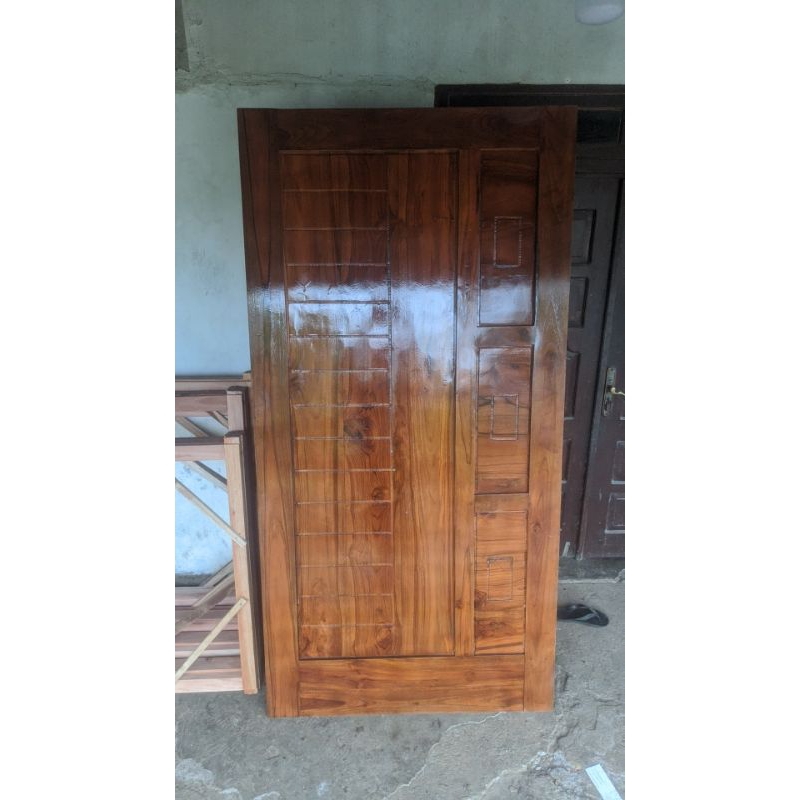 Jual *HARGA_SUBSIDI* PINTU JATI SUPER PREMIUM TEBAL FINISHING PLITUR ...