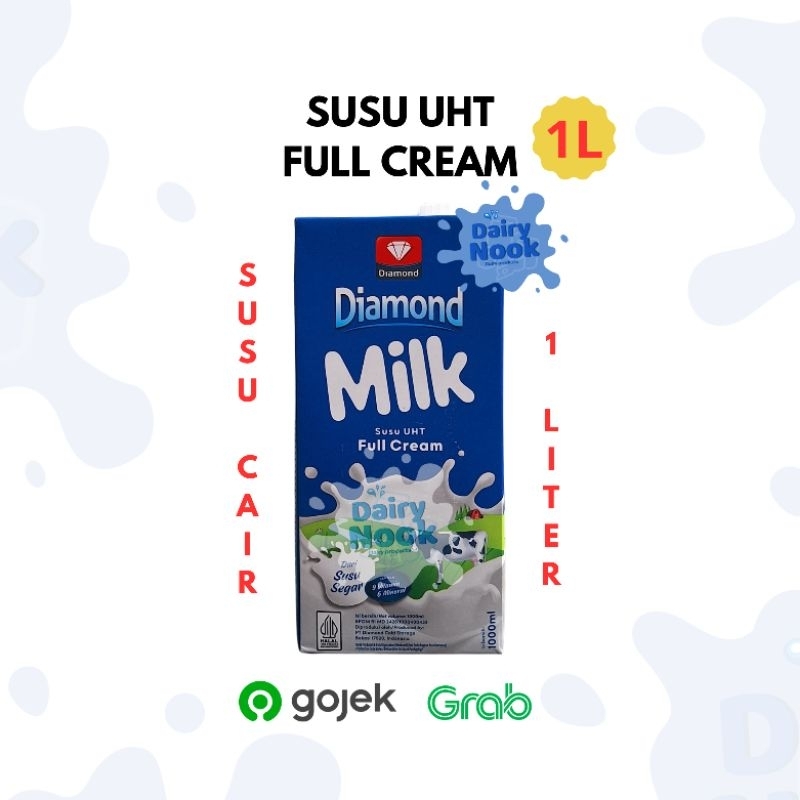 Jual Diamond Susu UHT 1L Full Cream Susu Segar Putih | Shopee Indonesia