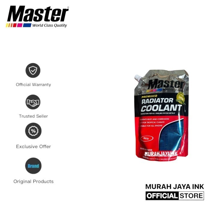 Jual Air Radiator / Radiator Coolant MASTER REFILLABLE 1L MERAH ...