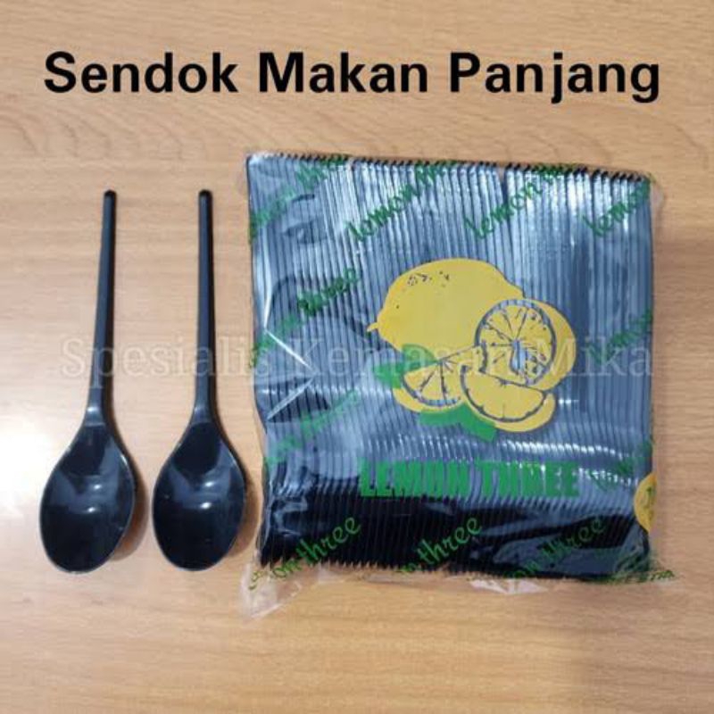 Jual Sendok Makan Plastik Isi 100 16cm - Sendok Hitam - Sendok Plastik ...
