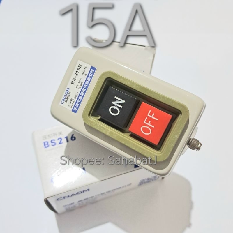 Jual Push Button 15A On Off 3p 2.2KW 3 Phase Switch | Shopee Indonesia