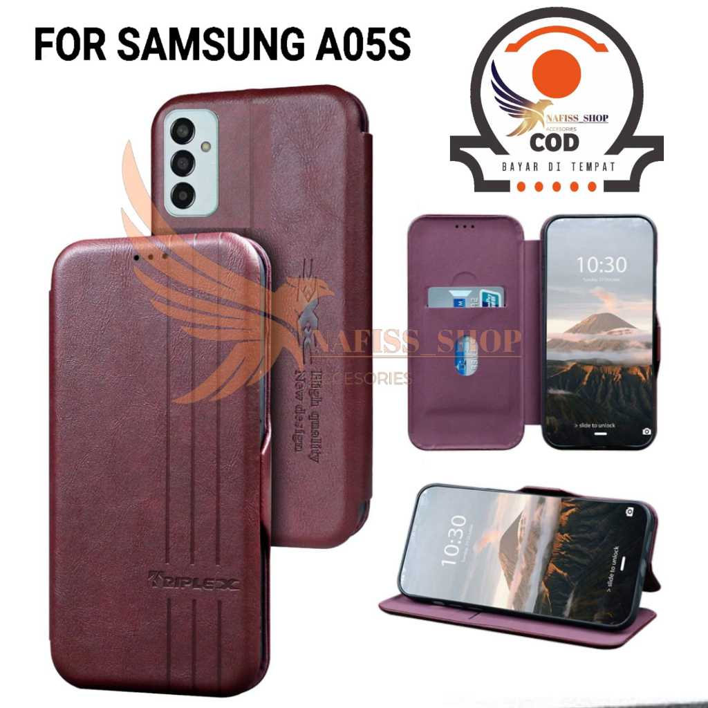 Jual Flip Case SAMSUNG GALAXY A05S Flip Motif Garis TripleX Casing ...