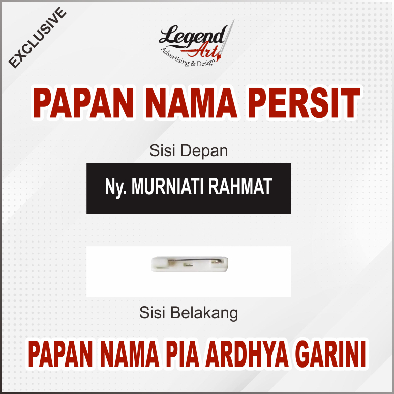Jual [Grafir] Papan Nama Persit Sesuai Mupus - Nametag Persit - Nama ...