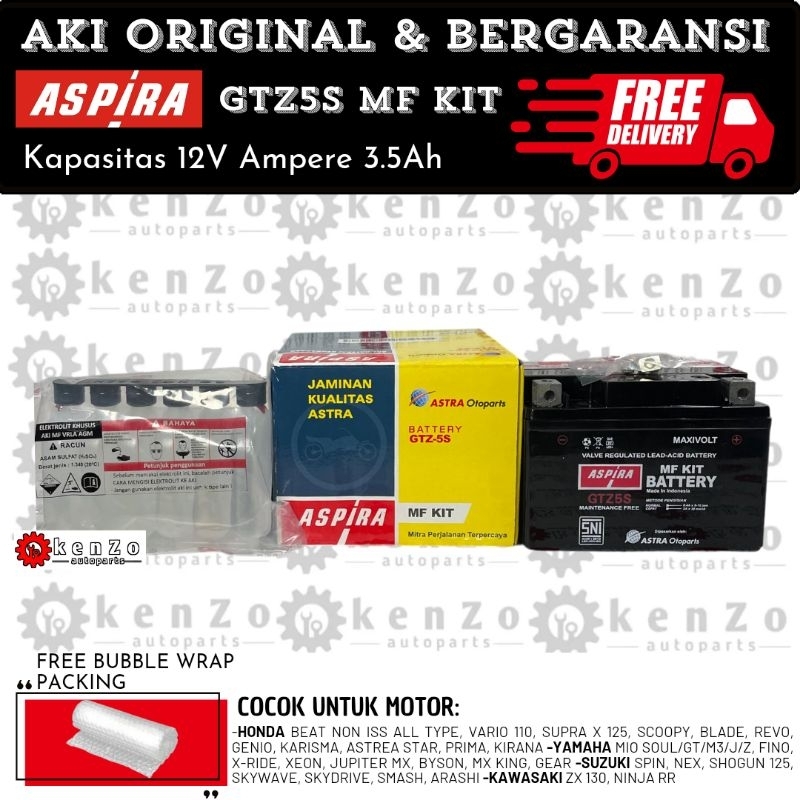 Jual [Garansi Resmi] [Aspira Aki] Aki Motor Bergaransi Yamaha Mio M3 S J Soul Fino Xride Xeon ...