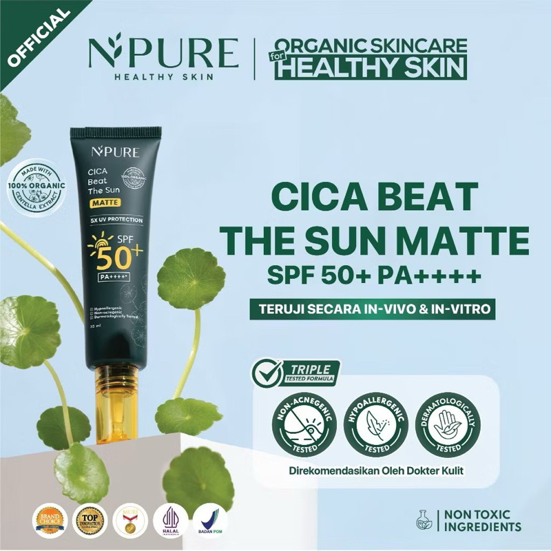 Jual N'Pure Cica Beat The Sun Matte SPF 50+ PA+++ | Shopee Indonesia