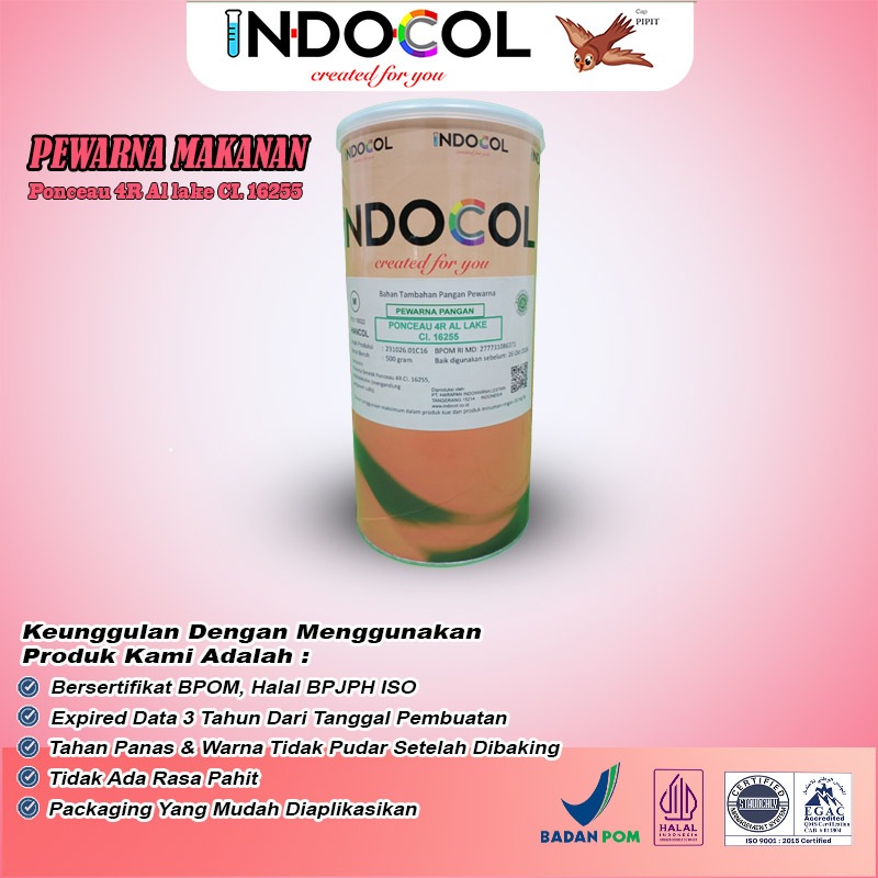 Jual Pewarna Makanan INDOCOL LAKE PONCEAU CI.16255 (RC) (OIL BASED ...