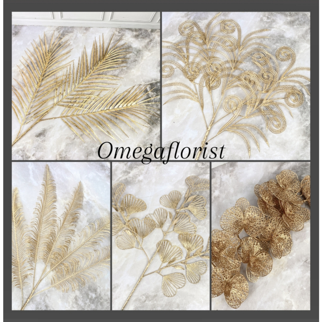 Jual Daun Gold Daun emas Artificial flower Leaf gold tanaman emas ...