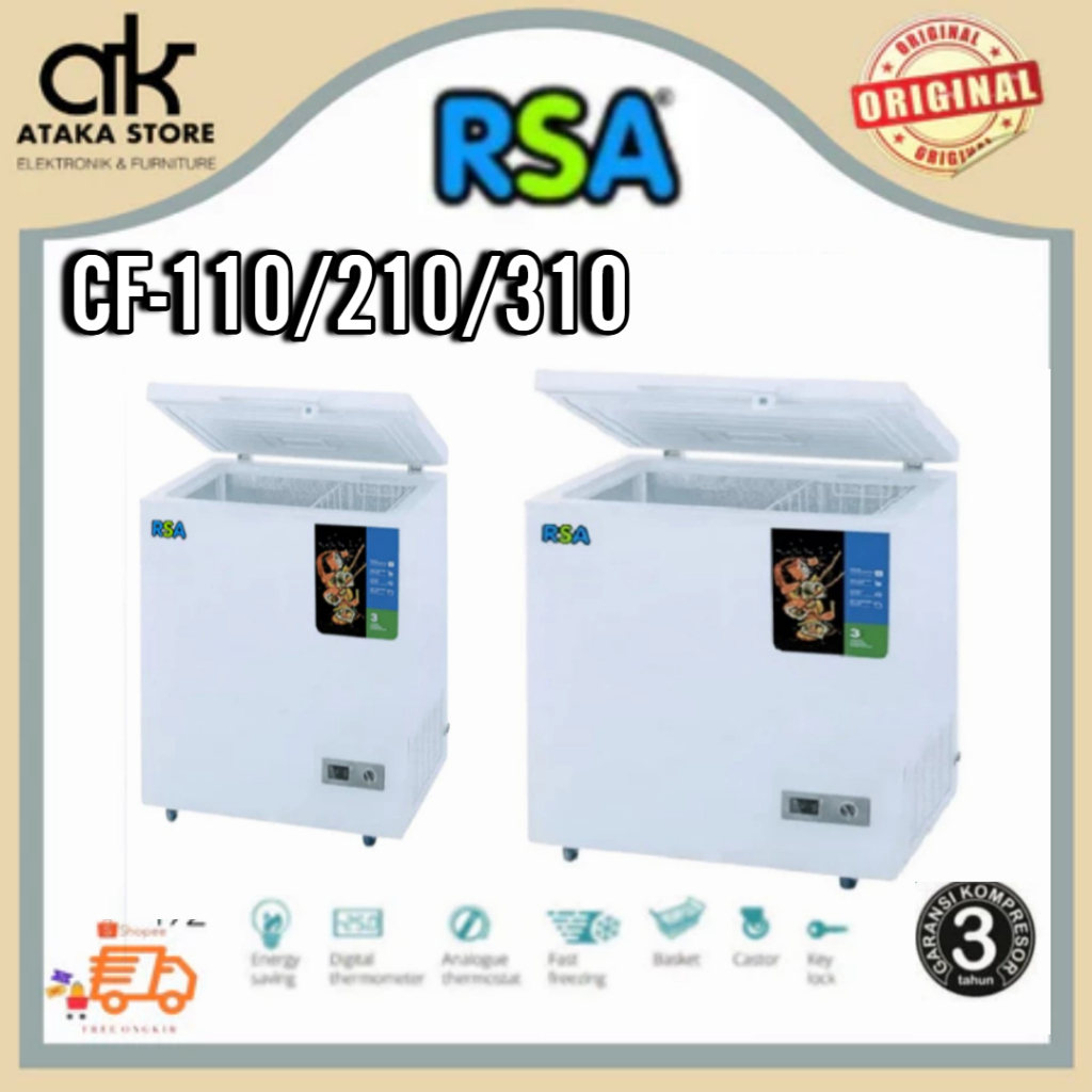 Jual CHEST FREEZER RSA CF-110 100LITER / CF-210 200LITER / CF-310 ...