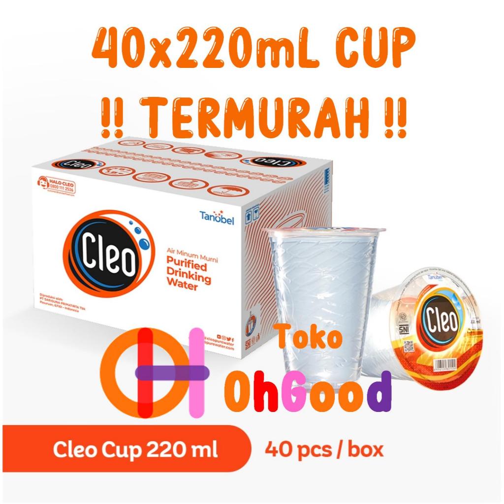 Jual Air Minum Mineral Cleo 220mL 220 mL Cup Gelas AMDK isi 40 per pak box dus | Shopee Indonesia
