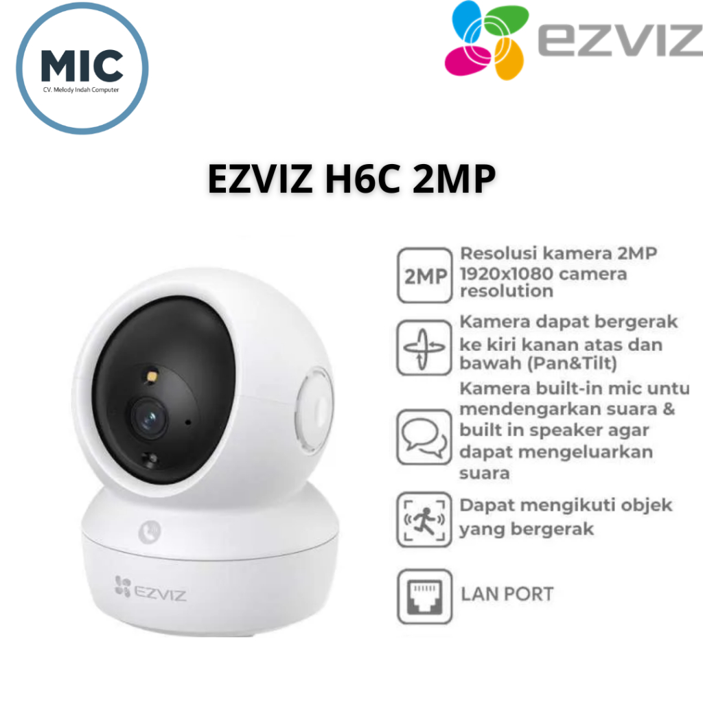Jual Ezviz H6c Pro 2MP Smart Wifi Pan Tilt IP Camera CCTV Indoor ...