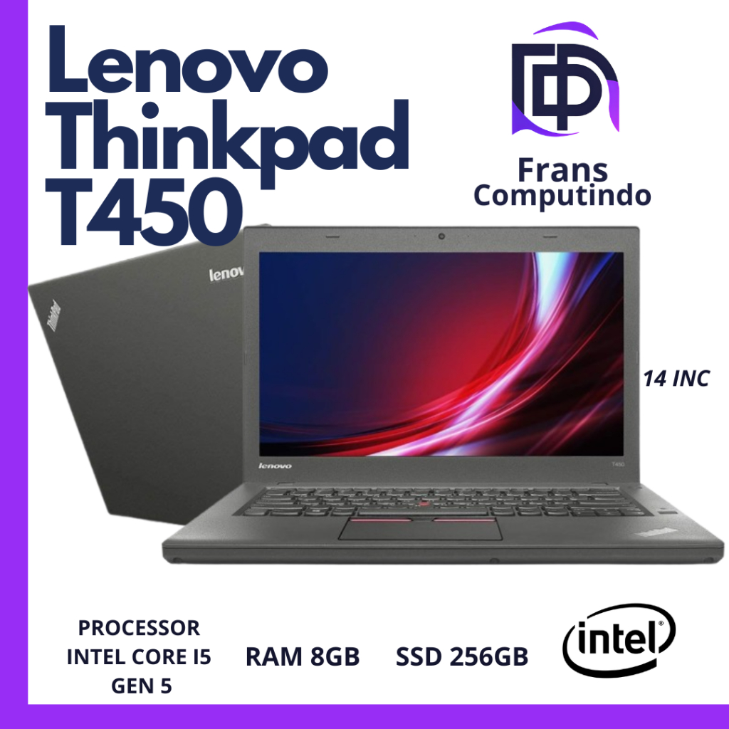 Jual Laptop Lenovo Thinkpad T450 Core i5 Gen5 Ram 8GB Ssd 256GB Murah/Mulus/Bergaransi | Shopee ...