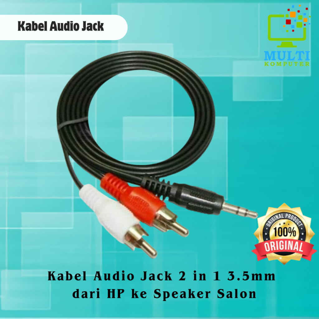 Jual Kabel Audio Jack 2 in 1 3.5mm dari HP ke Speaker Salon | Shopee Indonesia