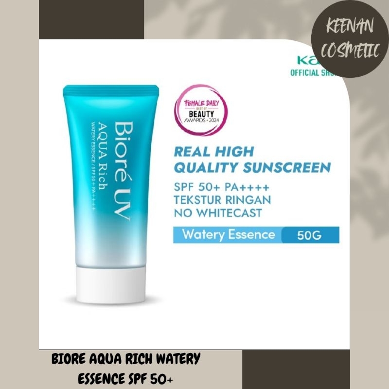 Jual Biore UV Aqua Rich Watery Essence SPF 50+/PA++++ 50g dan 15g | Shopee Indonesia