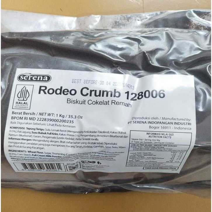 Jual Serena Rodeo Cookie Crumb Crumble Biskuit Coklat Remah HALUS 1KG ...
